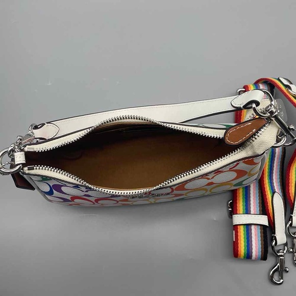 Coach | Bags | Coach Shoulder Bag In Rainbow Signature Canvas And ...